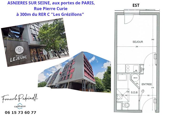 Asnières-sur-Seine, Gresillons, Voltaire - Appartement 1 pièce à vendre