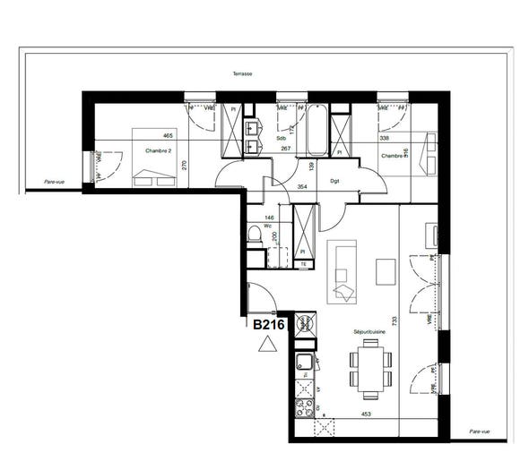 Tournefeuille, Ecarts : Appartement 3 pièces à vendre