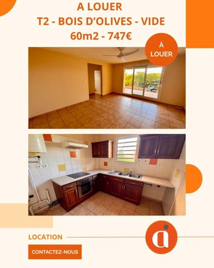 Appartement 2 pièces à louer - Saint-Pierre