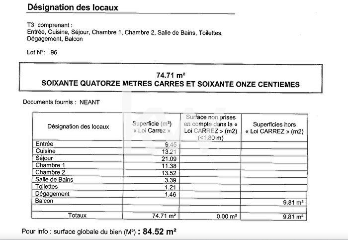 Melun, Rive de Seine, Sud : Appartement 3 pièces à vendre