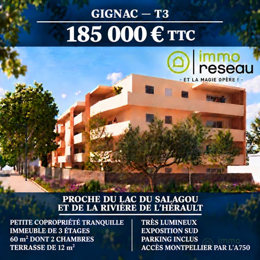 Appartement 3 pièces à vendre - Gignac
