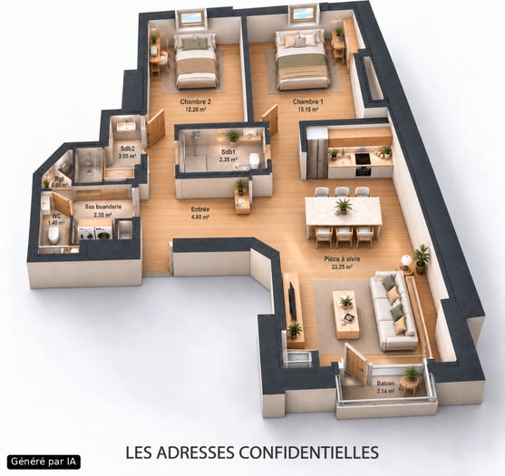 Lyon 6ème, Les Brotteaux - Appartement 3 pièces à vendre
